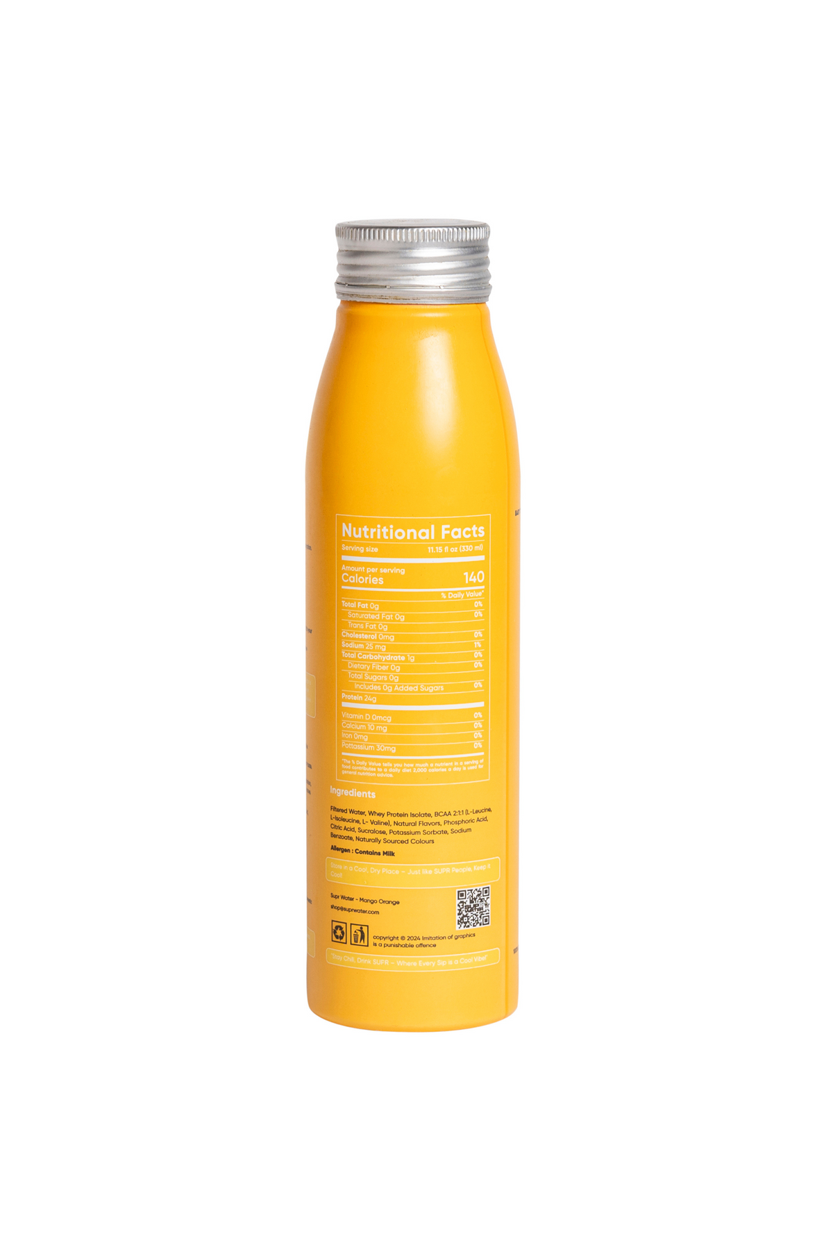 Buy Sugar Free Mango Orange Protein Water with Bcaa | SUPR
